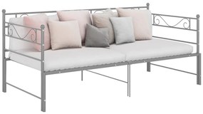 Rám vysouvací postele/pohovky šedý kovový 90 x 200 cm 324772