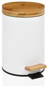 Andrea House, Toaletní koš s dřevěným víkem | Bílý, přírodní
