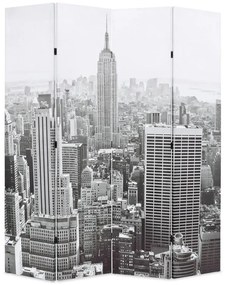 Skládací paraván 160 x 170 cm Denní New York černobílý 245858