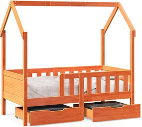 Dětská postel se zásuvkami 80 x 170 cm masivní borové dřevo 3302043