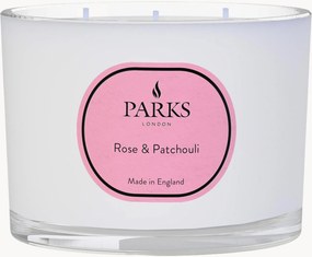 Ručně vyrobená vonná svíčka se třemi knoty Vintage Aromatherapy (růže, pačuli a zelené stonky)