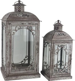 Sada 2 ks kovová lucerna, S/2 K4576 - výška 47.5 cm, 36.5 cm