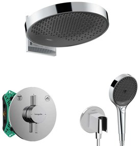 Hansgrohe - Sprchový set s baterií pod omítku, s tělesem, průměr 36 cm, 3 proudy, chrom SANI21HHH008