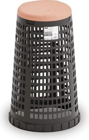 Plastový odpadkový koš na 120 l pytle, černý, červené víko