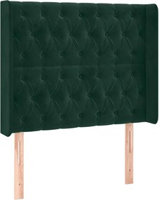 Box spring postel s matrací a LED tmavě zelená 90x190 cm samet 3139718