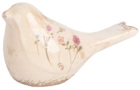 Keramická dekorace ptáček s kvítky Floral Cartoon S – 16x7x9 cm