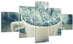 Obraz - Zimní svět v hrníčku (125x70 cm)