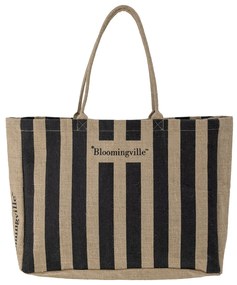 Bloomingville Nákupní taška z juty Bergamo Black, černá barva, přírodní barva