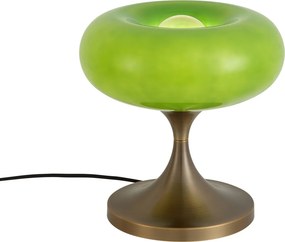 Retro stolní lampa tmavě bronzová se zeleným skleněným stínidlem 31 cm - Glaze