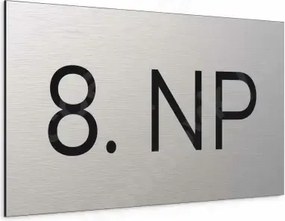 ACCEPT Označení podlaží "8. NP" - stříbrná tabulka - černý popis