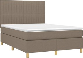 Box spring postel s matrací a LED taupe 140x200 cm textil 3135601