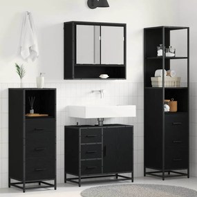 Sada koupelnového nábytku 4 ks Černý dub 65 x 33 x 60 cm 3402499