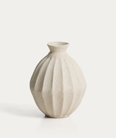 Krémová ručně vyrobená/vysoká váza z papírmaše (výška 46,5 cm) Arquena – Kave Home