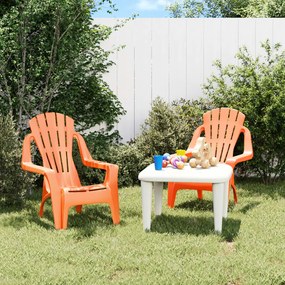 vidaXL Zahradní židle 2 ks pro děti 37x34x44 cm PP vzhled dřeva [364738] Barva: orange