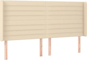 Box spring postel s matrací a LED krémová 180x200 cm textil 3138978
