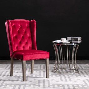 Jídelní židle 2 ks samet / kaučukovník Dekorhome Růžová