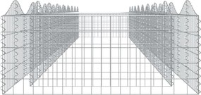 Klenutý gabion vyvýšený záhon 800x100x50 cm pozinkované železo 153553