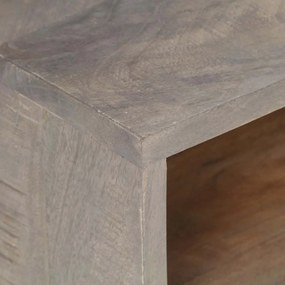 TV stolek šedý 130 x 35 x 51 cm masivní hrubý mangovník 321805