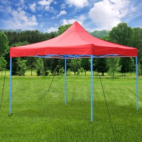Skládací zahradní pavilon - různé typy - 2,9x2,9m - červená - pavilon