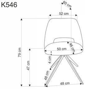 Otočné jídelní křeslo K546 Halmar