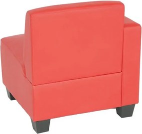 Modulární levý boční panel, křeslo s područkou Lyon, imitace kůže ~ červená