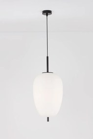 Bílé/černé skleněné závěsné svítidlo ø 27 cm Lato – Nova Luce