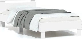 vidaXL Rám postele s čelem 75 x 190 cm kompozitní dřevo [838570] Barva: Bílá