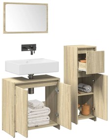 3dílný set koupelnového nábytku dub sonoma kompozitní dřevo 3324973