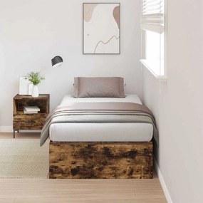 Rám postele s úložným prostorem Kouřový dub 100 x 200 cm 3335353