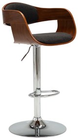 Barová židle šedá ohýbané dřevo a textil,  283119 HangarStore.cz
