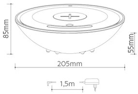 LED RGB Stolní lampa s bezdrátovým nabíjením LED/10W/230V