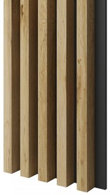 Akustický panel, podklad MDF deska, široká lamela, dub Wotan, 30x275 cm