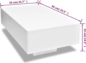 Konferenční stolek s vysokým leskem bílý 244022