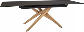 Jídelní rozkládací stůl Loreto 180/230 cm keramika hnědý/dub přírodní