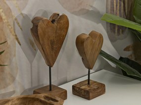 Dřevěná dekorace Heart 35 cm hnědá