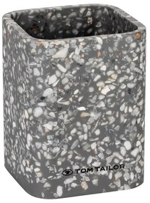 Šedý kelímek na zubní kartáčky z polyresinu Tom Tailor T-Terrazzo – Wenko