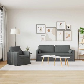 Set pohovek 2 ks Tmavě šedá textil 3407582