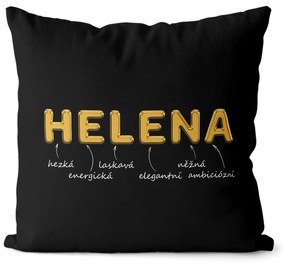 Polštář Ženská jména - GOLD (Velikost: 55 x 55 cm, Jméno: Helena)