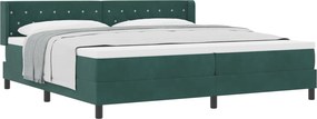 Postel s boxspringem s čelo Tmavě zelená 200 x 200 cm samet 3341435