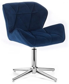 LuxuryForm DESIGN Otočná židle MILANO VELUR na stříbrném kříži - modrá