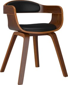 vidaXL Jídelní židle krémová ohýbané dřevo a umělá kůže [3092372] Barva: černá a světle hnědá
