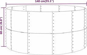 vidaXL Vyvýšený záhon 140x140x68 cm pozinkovaná ocel [319090] Barva: Stříbrná
