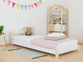 Benlemi Dětská jednolůžková postel s čelem DREAMY Rozměr: 80x180 cm, Zvolte barvu hranolů: Nelakovaná, Zvolte barvu ploch: Bílá