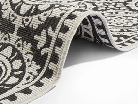 Hanse Home, Běhoun Twin Supreme 104129 Black/Cream – na ven i na doma, 80x250, černobílá, chodba / předsíň