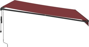 Automatická zatahovací markýza burgundská 400 x 350 cm 3215000