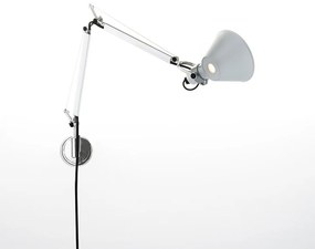 Artemide A010900 + A025150 Tolomeo Micro Parete Halo, designové nástěnné svítidlo s vypínačem, 1x60W E14, hliník, max. 74cm