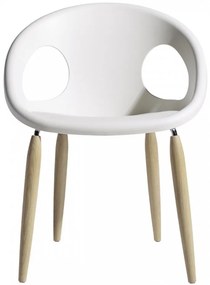 SCAB - Židle DROP NATURAL - bílá/dub