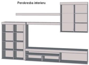 Obývací stěna Zumba, divoký dub/bílá
