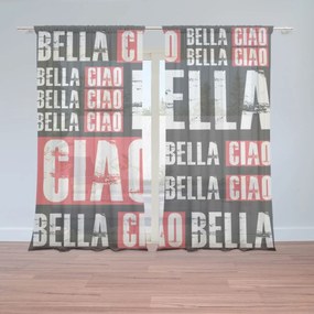 Sablio Záclony La Casa de Papel Professor or Bella Ciao motiv 2: 2ks 150x250cm
