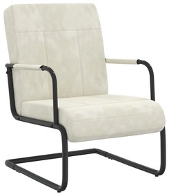 Konzolová židle krémově bílá samet,  325797